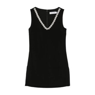 Self Portrait Krepp-Minikleid mit Schmuckbesatz - - Dresses - Damen - Schwarzk - XS