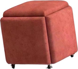 Generic 5-in-1-Make-up-Hocker mit Rollen, Stapelhocker-Set for den Eingangsbereich, for Wohnzimmer, Schlafzimmer, B&uuml;ro, Balkon, Spielzimmer, kleine R&auml;ume(Colo