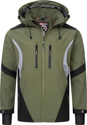 Rock Creek Herren Softshell Jacke Outdoor Jacke Windbreaker &Uuml;bergangsjacke Anorak Kapuze Regenjacke Winterjacke Herrenjacke Jacket H-345 Dunkelgr&uuml;n 4XL