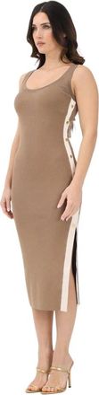 Elisabetta Franchi Femme, Robes, Brun, Taille: 36 FR Midi Knit Dress