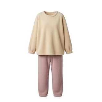 Generic YUJIEBB Ensemble de pyjama dhiver en polaire pour femme, v&ecirc;tements de nuit, pantalon 2 pi&egrave;ces, costume dint&eacute;rieur moelleux, d&eacute;contract&eacute;, chaud en flan