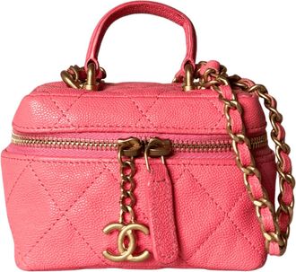 Chanel Hobo Bags - Chanel Mini Top Handle Vanity Tasche Pink / sehr g - Gr. unisize - in Gold - f&uuml;r Damen