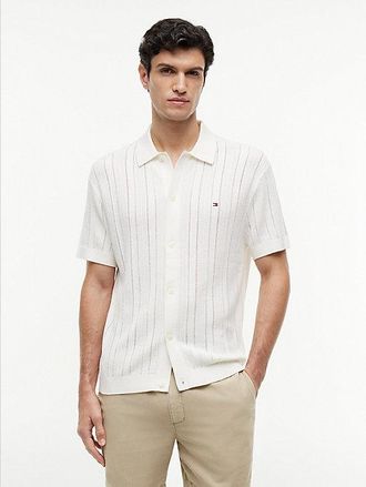 Tommy Hilfiger Chemise &agrave; manches courtes en pointelle avec lin