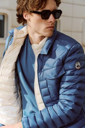 Jott Doudoune col chemise Bleu jeans Ethan - Taille XXL