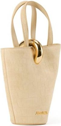 Jacquemus Sac seau Le Petit Bambola en cuir daim croco