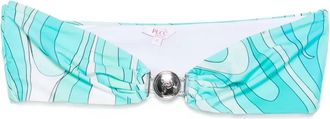 Pucci Mirmo-print bandeau bikini top - Bleu