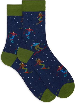 Gallo Gallo, Homme, Sous-v&ecirc;tements, Multicolore, Taille: M Calze corte cotone fantasia sciatori