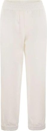 Brunello Cucinelli Femme, Pantalons, Blanc, Taille: 40 FR Pantalon &Eacute;lastiqu&eacute; Court