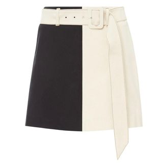 Nanushka Dyna Organic Cotton Denim Patchwork Skirt Size M