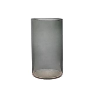 Hakbijl Dekoglas, Vase LEVI Essentials Zylinder H. 29cm D. 15,7cm grau Glas Hakbijl