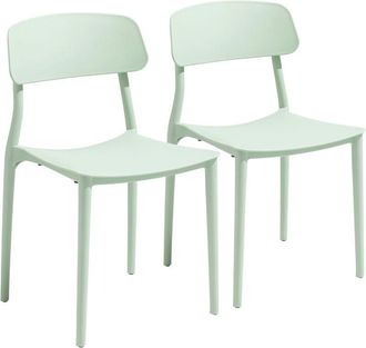 Oviala Oviala - Lot de deux chaises en polypropyl&egrave;ne vert menthe