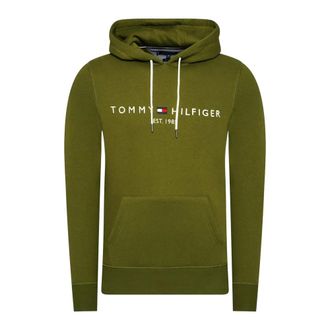 Tommy Hilfiger Homme, Sweatshirts et sweats &agrave; capuche, Vert, Taille: XS Sweat &agrave; Capuche Logo Brod&eacute;