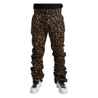 Dolce & Gabbana Leopardenmuster Jogger Hose Chic Stil - - Trousers - Herren - Braun - M