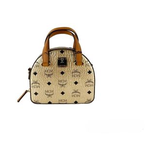 MCM Monogrammierte Leder Mini Dome Satchel - - Bags - Damen - Gelb - ONE SIZE