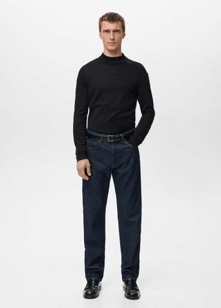 Mango T-shirt manches longues col montant noir - Homme - XXL - MANGO MAN