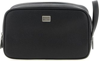 Dolce & Gabbana Kulturtasche aus Leder - - Bags - Herren - Schwarzk - ONE SIZE