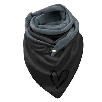 Generic &Eacute;charpe en polaire chaude pour femme avec imprim&eacute; pissenlit double couture triangle boucle &eacute;charpe 2026, Noir, Taille unique