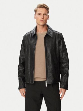 HUGO BOSS Lederjacke Liro 50568644 Schwarz Regular Fit