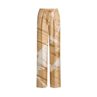 Kiton Weitgeschnittene Hose mit abstraktem Muster - - Trousers - Damen - Beige - XS