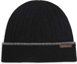 Kiton Homme, Accessoires, Noir, Taille: ONE Size Bonnet &agrave; mailles torsad&eacute;es