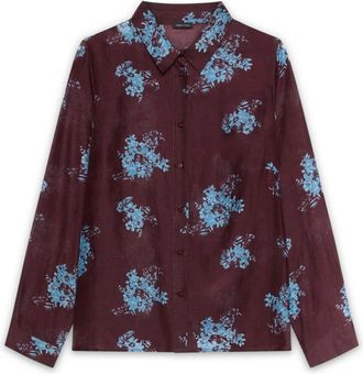 Fiorella Rubino Femme, Blouses et Chemises, Rouge, Taille: 50 FR Chemise Imprim&eacute;e en Soie M&eacute;lang&eacute;e