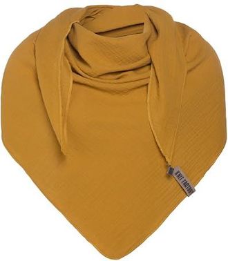 Knit Factory Liv Ch&acirc;le - Foulard femme - &Eacute;charpe femme - Foulard triangle en mousseline - Pour le printemps et l&eacute;t&eacute; - 100% Coton biologique - Ocre - 190x85 cm