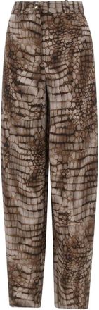 Elisabetta Franchi Femme, Pantalons, Brun, Taille: 40 FR Wide Pantalons