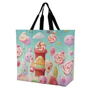 Generic Bonbons Joyeux Sac Cabas L&eacute;ger Tote Bag Grand Sac A Main Femme Pour Quotidienne Universit&eacute; Gym