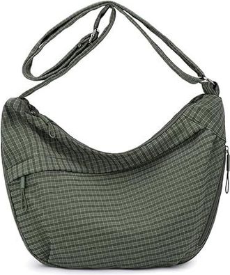 Generic Grand sac &agrave; bandouli&egrave;re en toile avec bandouli&egrave;re r&eacute;glable et l&eacute;ger pour femme, pour le travail, les voyages, les trajets, Vert, 320.00x280.00x250.00m