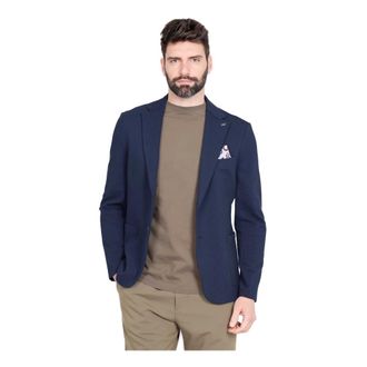 Bob Homme, Vestes, Bleu, Taille: 2XL Giubbotto monopetto slim revers a lancia e tasche laterali
