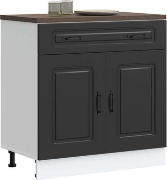 vidaXL Vidaxl - Armoire de cuisine Kalmar noir bois dingénierie
