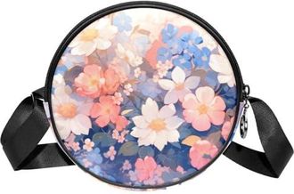 Generic Sac &agrave; bandouli&egrave;re rond pour femme, petit sac &agrave; bandouli&egrave;re avec fermeture &eacute;clair, bretelles r&eacute;glables, style d&eacute;contract&eacute;, pour femmes et filles