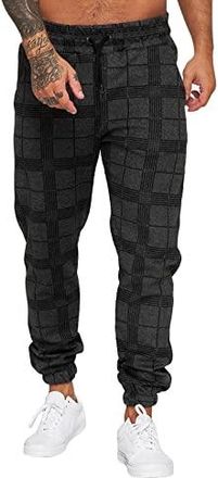 Generic Baggy Pantalon de jogging pour homme - Taille et ourlet &eacute;lastiques - Pantalon de course ray&eacute; avec cordon de serrage - Pantalon de fitness l&eacute;ger - Pant