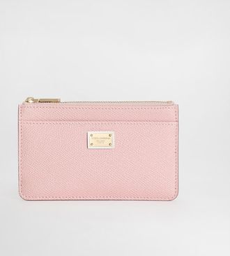 Dolce & Gabbana Dauphine Calfskin Card Holder - Frau Geldb&ouml;rsen Und Kleinlederwaren Pink Leder Onesize