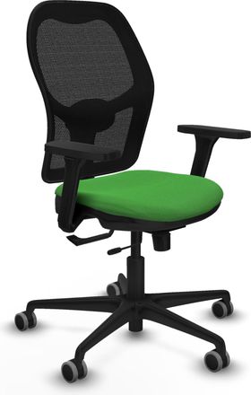 Piqueras y Crespo B&uuml;rostuhl mit 3D-Armlehnen, h&ouml;henverstellbare Lendenwirbelst&uuml;tze, ausgestattet mit Syncro/Translack und Schaumstoff, Rollen 65 mm, Parkett, Schwarz/Gr