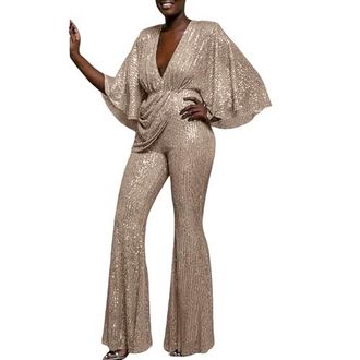 Generic Ensemble Paillette Femme Ensemble Surv&ecirc;tement Femme 2 Pi&egrave;ces Oversize Casual Randonn&eacute;e Tracksuit Set &Agrave; Manches Longues Haut + Jogging Pantalon Sports 