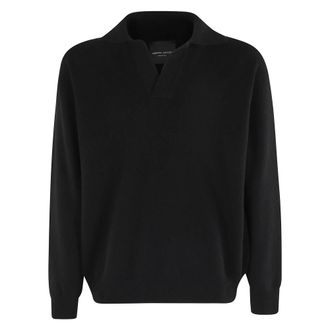 Roberto Collina Polo ML Over - - Knitwear - Herren - Schwarzk - S