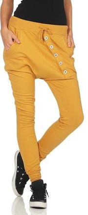 Malito more than fashion Malito Femme Boyfriend Pantalon Bouton Classic Baggy Harem Aladin Yoga 8023 (Jaune)