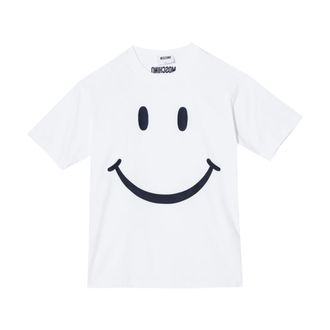 Moschino Femme, Tops, Blanc, Taille: 42 FR Smile T-Shirt