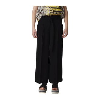 Manila Grace G&uuml;rtelhose - - Trousers - Damen - Schwarzk - 2XS