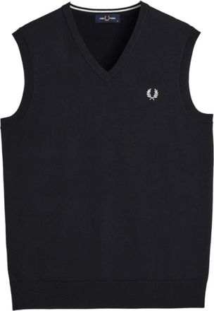 Fred Perry Homme, Pulls, Noir, Taille: L V-neck Tricots