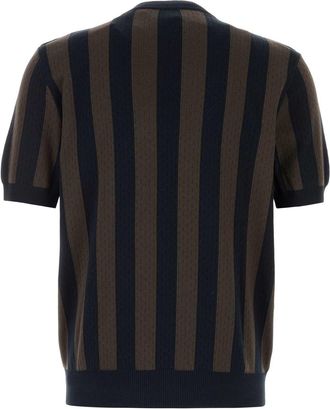 Fendi Blu+moka Exterior: Silk Cotton T-Shirt T-shirts And Polos