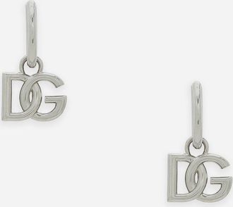 Dolce & Gabbana Creolen Mit Anh&auml;nger Dg-logo - Frau Bijoux Silber Metall Onesize