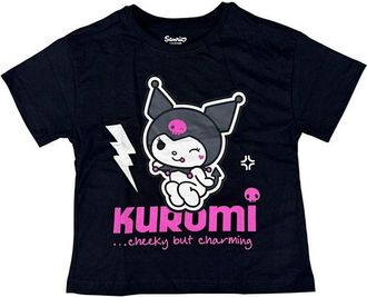 Hello Kitty T-Shirt Kuromi Mädchen Jersey Kurzarmshirt aus Baumwolle Gr. 116 - 158 cm