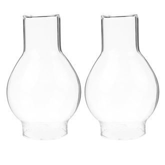 DOITOOL 2 St&uuml;ck Teiliges Transparenter Glaszylinder Kerzenhalter Winddichtes Offenes Kerzenrohr f&uuml;r Tafelkerzen Klarer Lampenschirm aus Glas Geeignet f&uuml;r Zuha