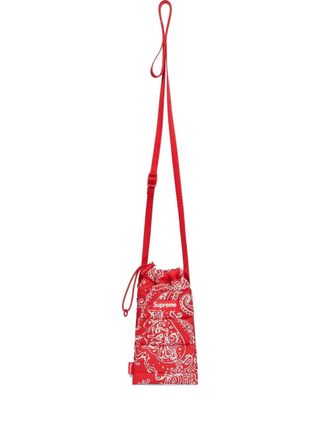 SUPREME pochette &agrave; motif cachemire - Rouge