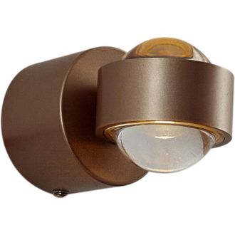 QAZQA Design-Wandleuchte Dunkelbronze inkl. led IP44 - Lens