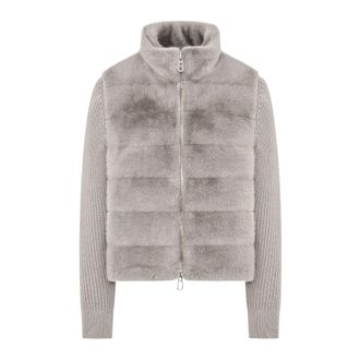 Duno Kurze gesteppte Kunstpelzjacke - - Jackets - Damen - Grau - S