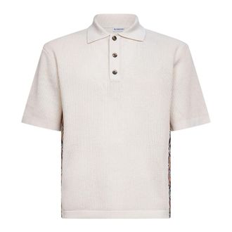Burberry Textured Strick-Polohemd - - Tops - Herren - Beige - L