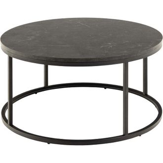ebuy24 Spiro Couchtisch &Oslash;80cm Marmor schwarz